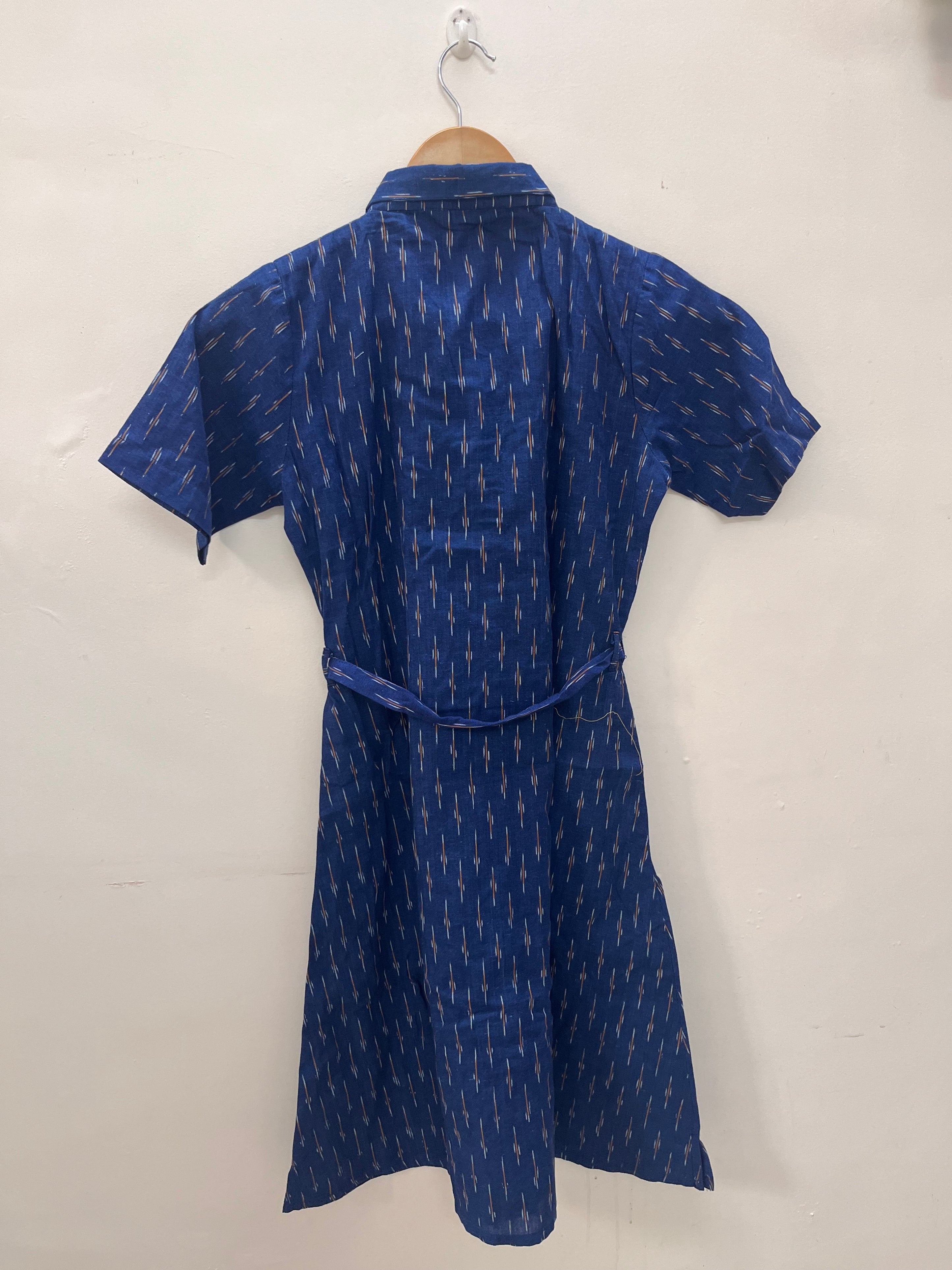 Blue ikat dress-XS – SILAYI